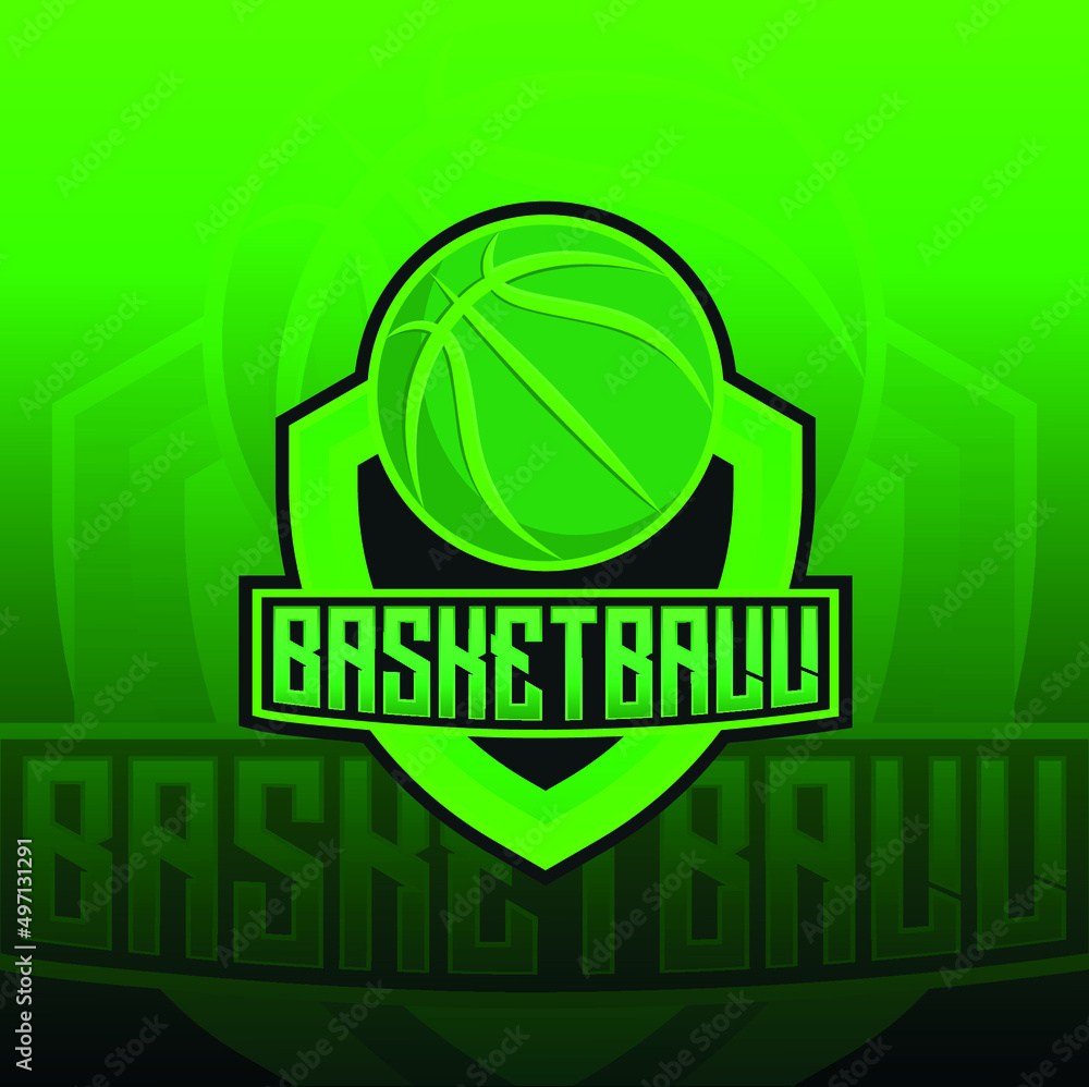 Basketball Gaming Logo Design Stock Vector | Adobe Stock