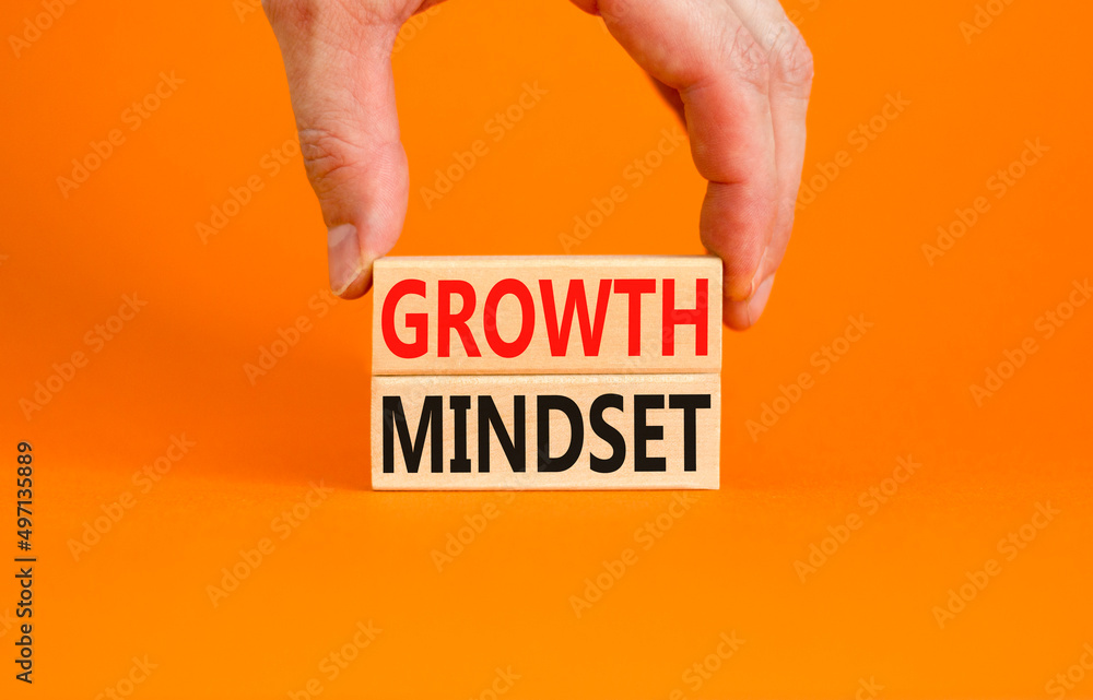 Growth mindset symbol. Wooden blocks with concept words Growth mindset ...