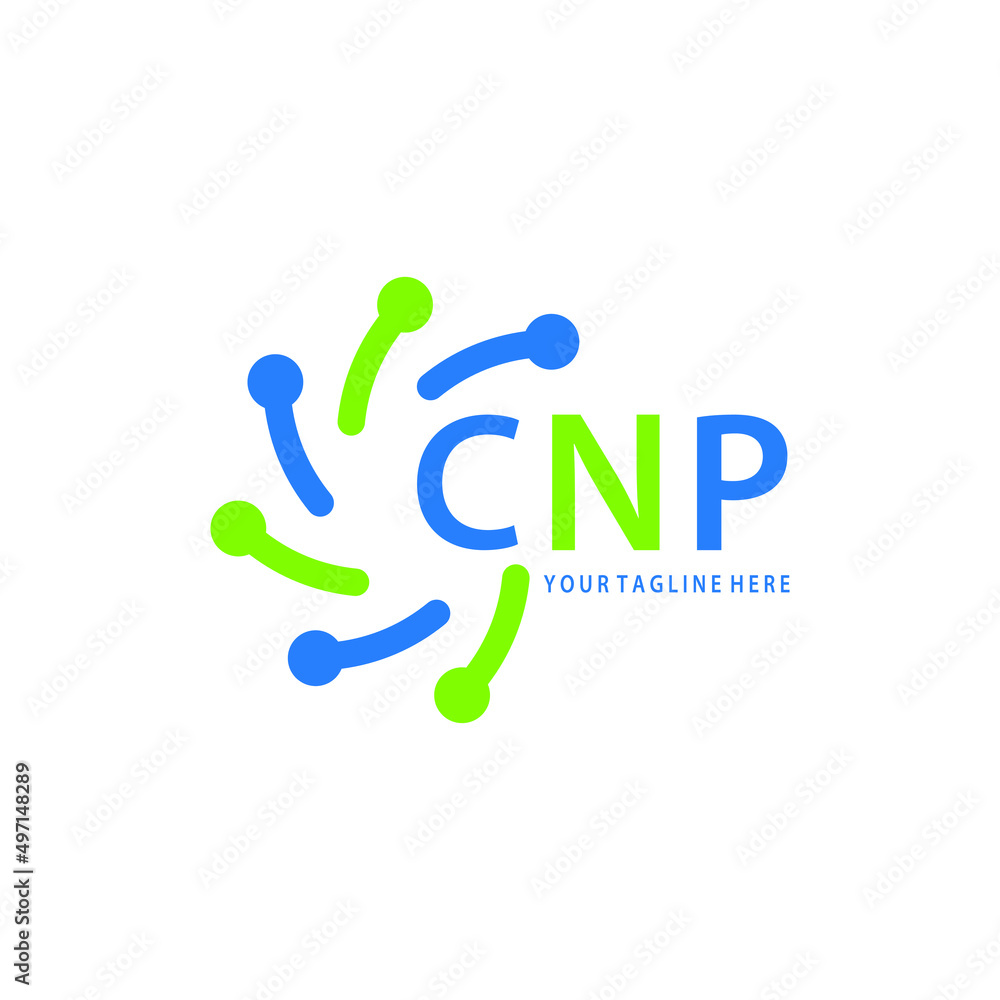 CNP logo design initial creative letter on white background. CNP vector ...