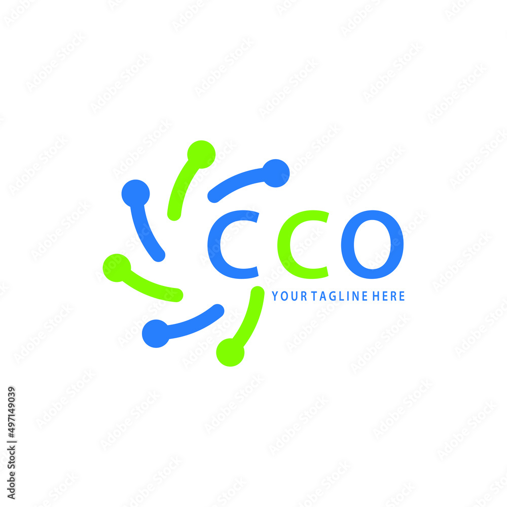 CCO logo design initial creative letter on white background. CCO vector ...