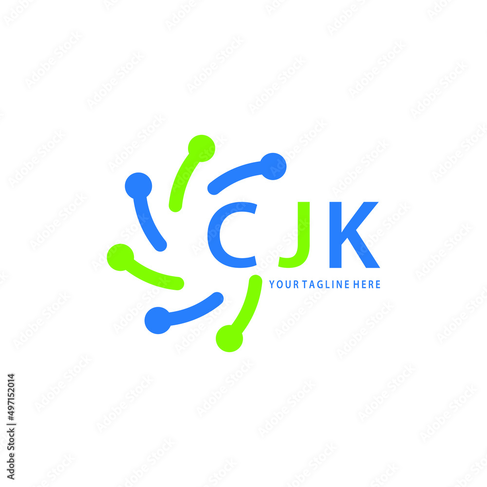 CJK logo design initial creative letter on white background. CJK vector ...