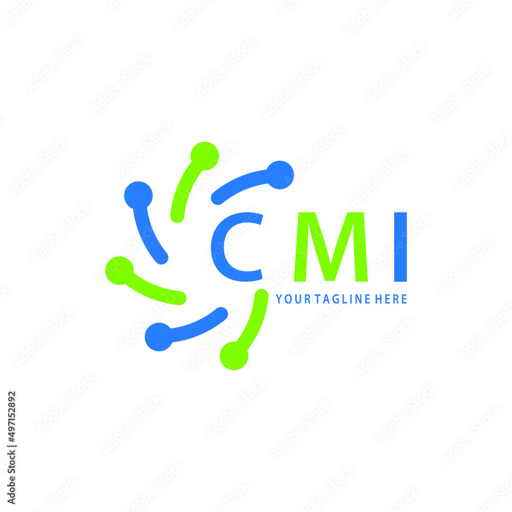 CMI logo design initial creative letter on white background. CMI vector ...