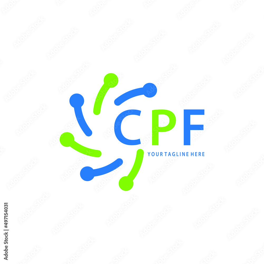 CPF logo design initial creative letter on white background. CPF vector logo simple, elegant and ...