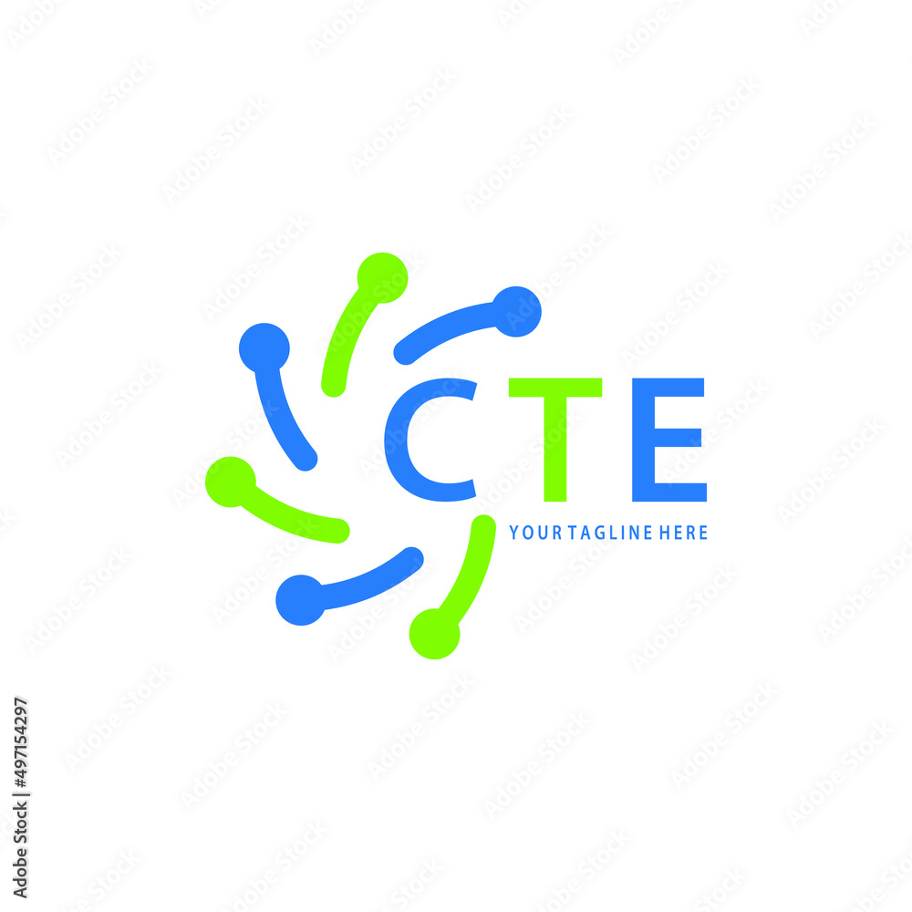 CTE logo design initial creative letter on white background. CTE vector ...