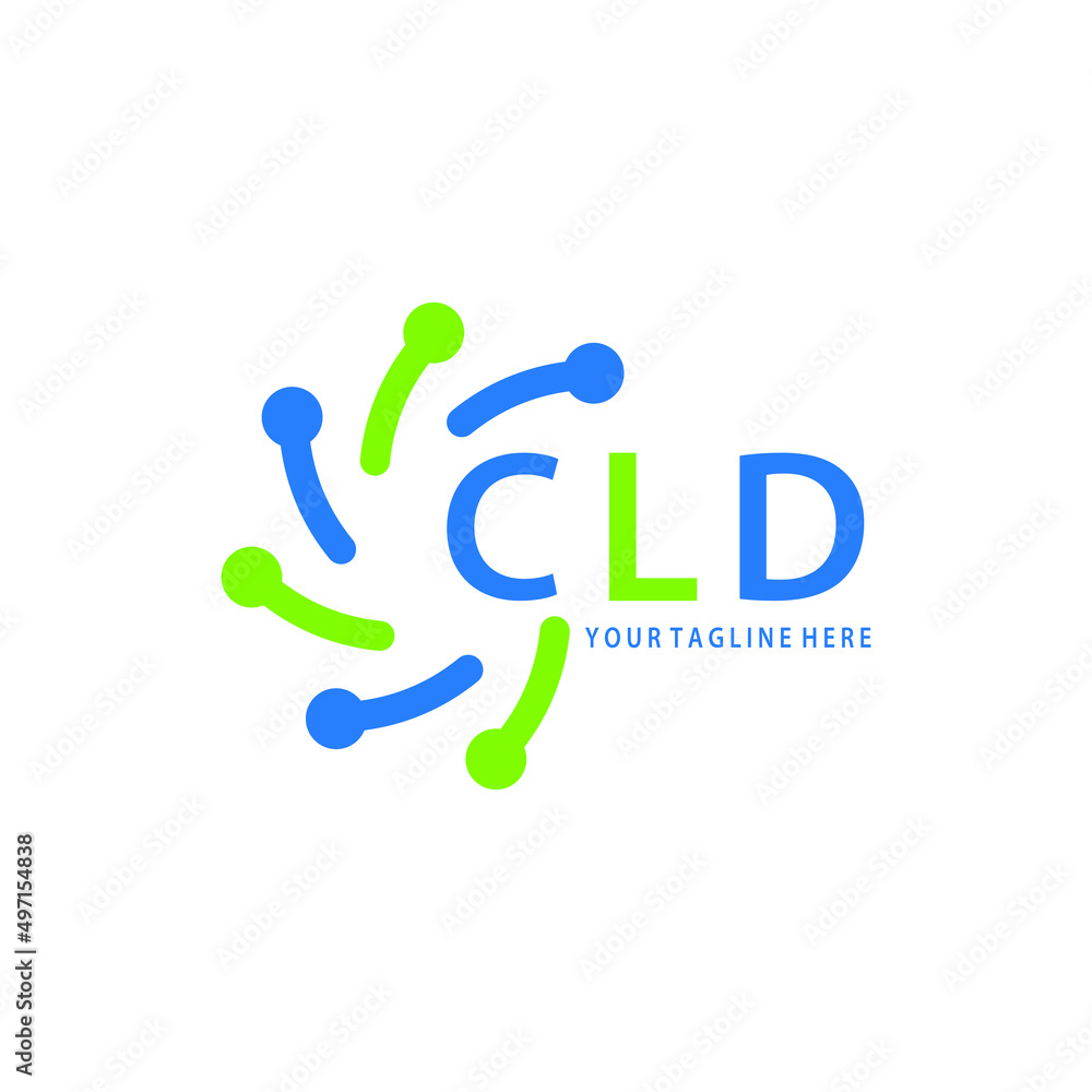 CLD logo design initial creative letter on white background. CLD vector ...