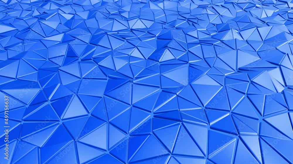 Realistic abstract looping 3D animation of the moving blue plastic ...