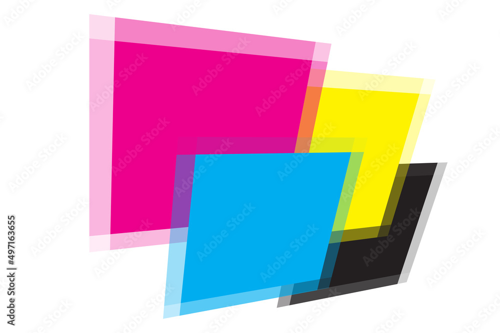 CMYK squares abstract art background design representing cyan, magenta ...