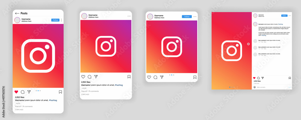 Vetor de Instagram Social Media Post Vector Mockup Template, Instagram ...