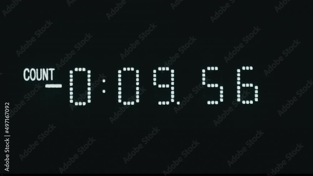 Rewind counter on VCR timecode. Numbers on the counter rewind time ...