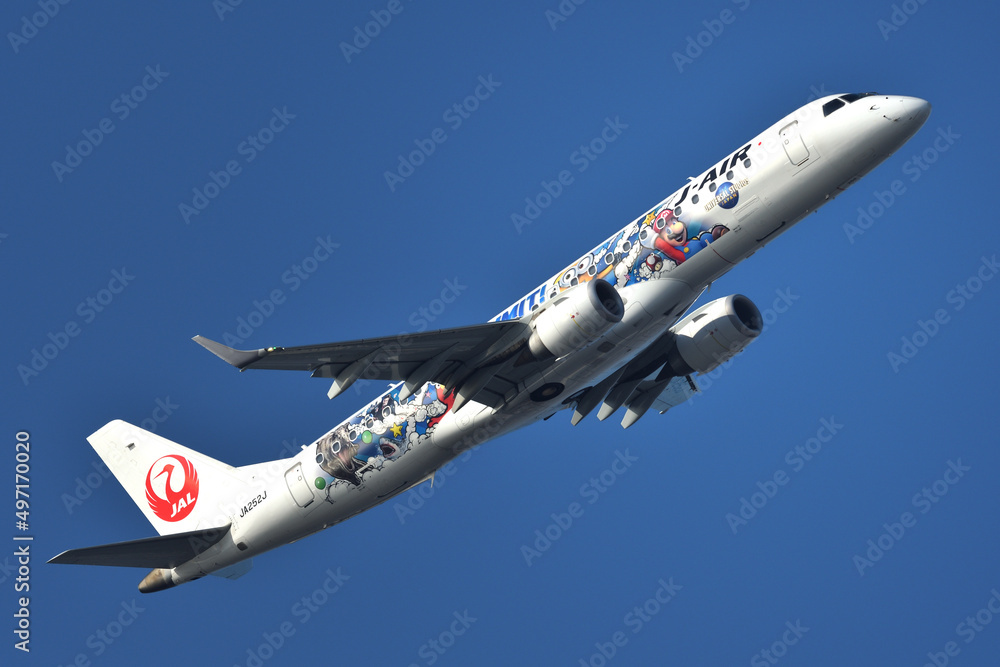 Tokyo, Japan - March 05, 2022:J-Air Embraer E190STD (JA252J) passenger ...