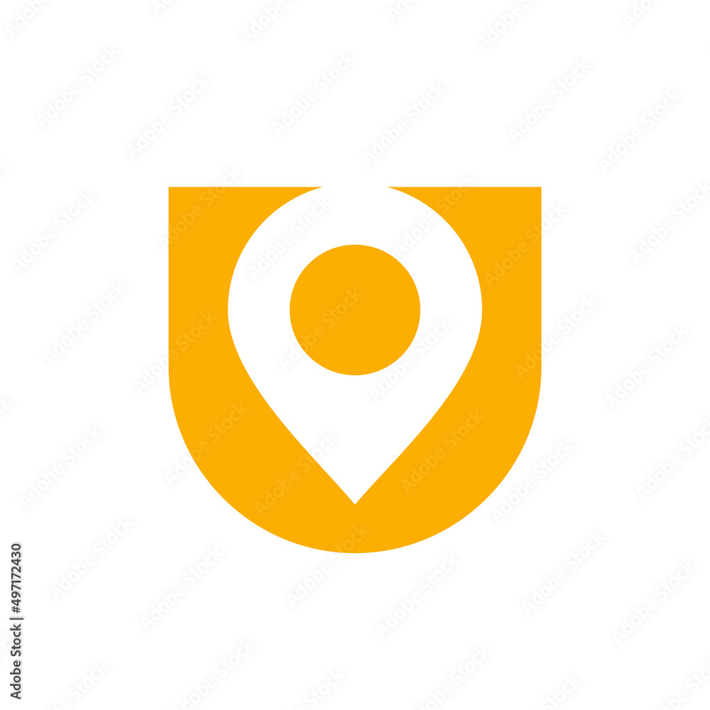 Letter U and map pin logo design template elements Stock Vector | Adobe ...