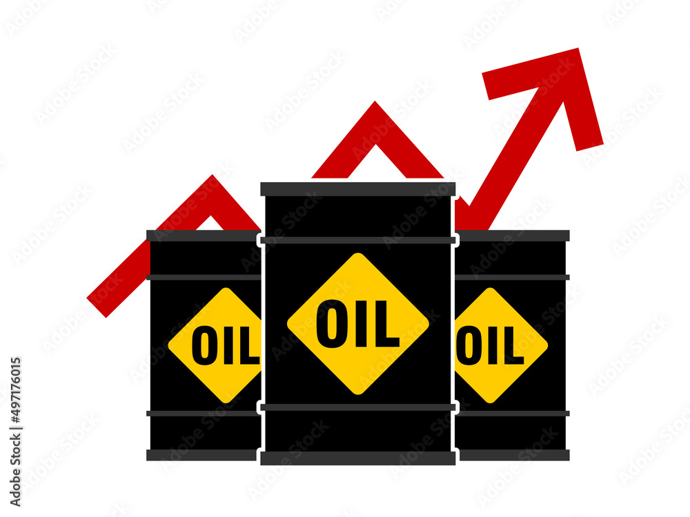 Oil Barrel Rising Price Sign Gasoline Fuel Energy Chart Graphic Arrow ...