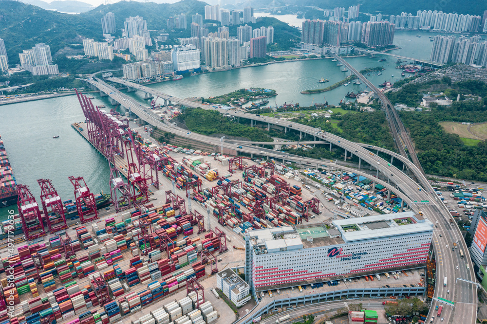 Kwai Chung Container Terminal, Hong Kong - 19 Jun 2019: Kwai Chung ...
