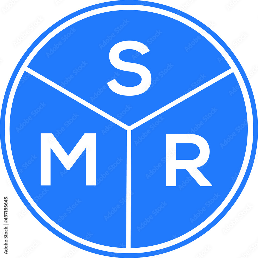 SMR letter logo design on black background. SMR creative initials ...