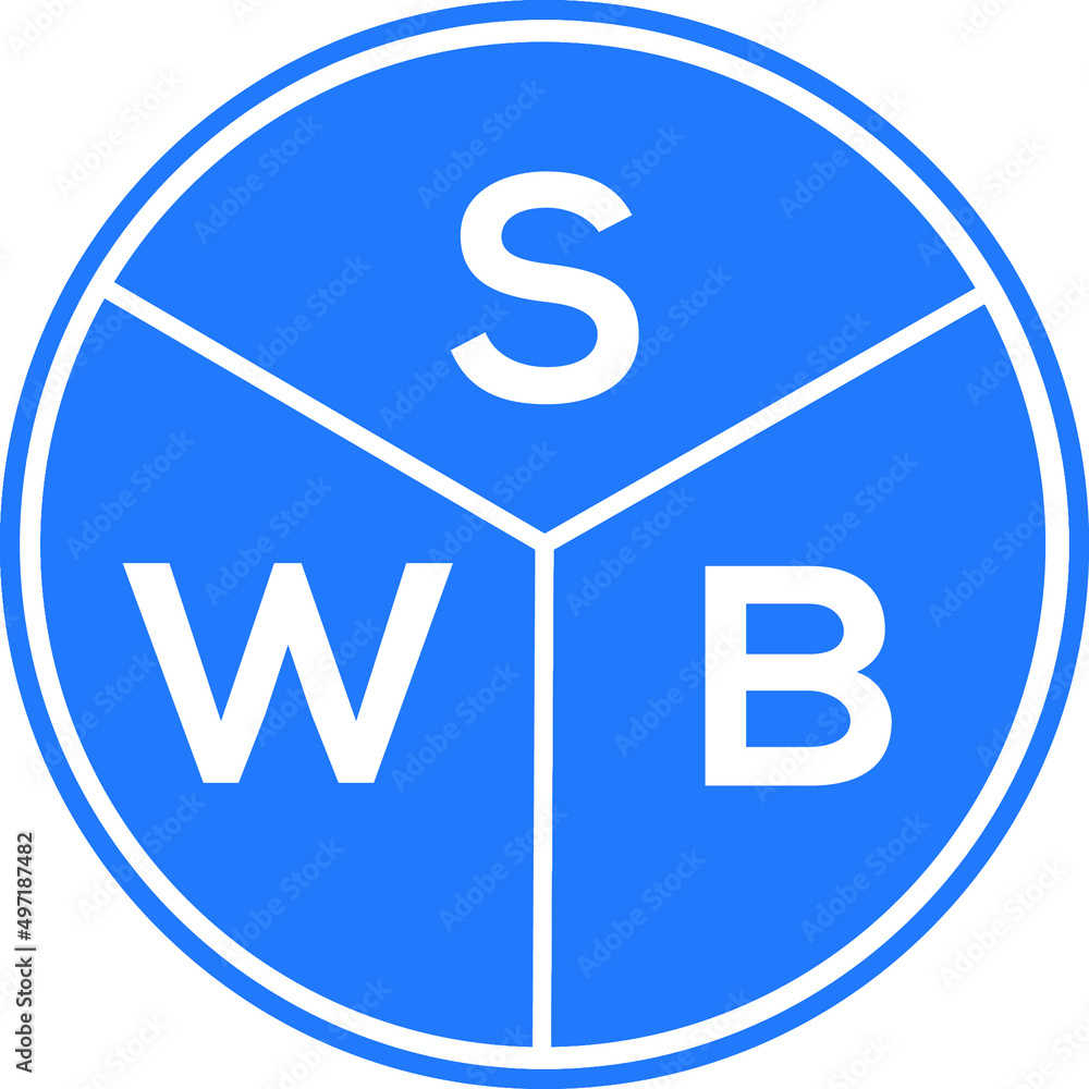 SWB letter logo design on white background. SWB creative circle letter ...