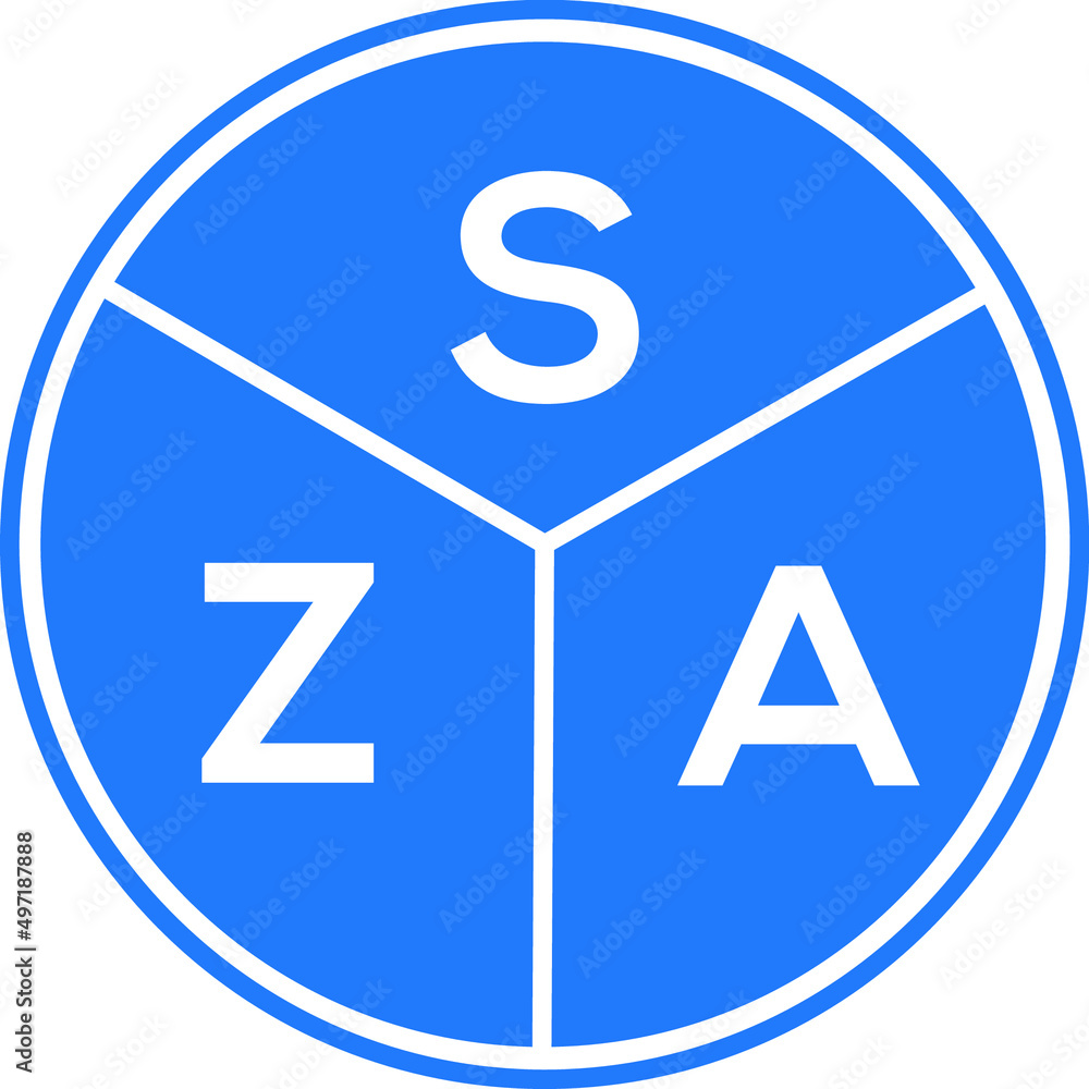 SZA letter logo design on white background. SZA creative circle letter ...