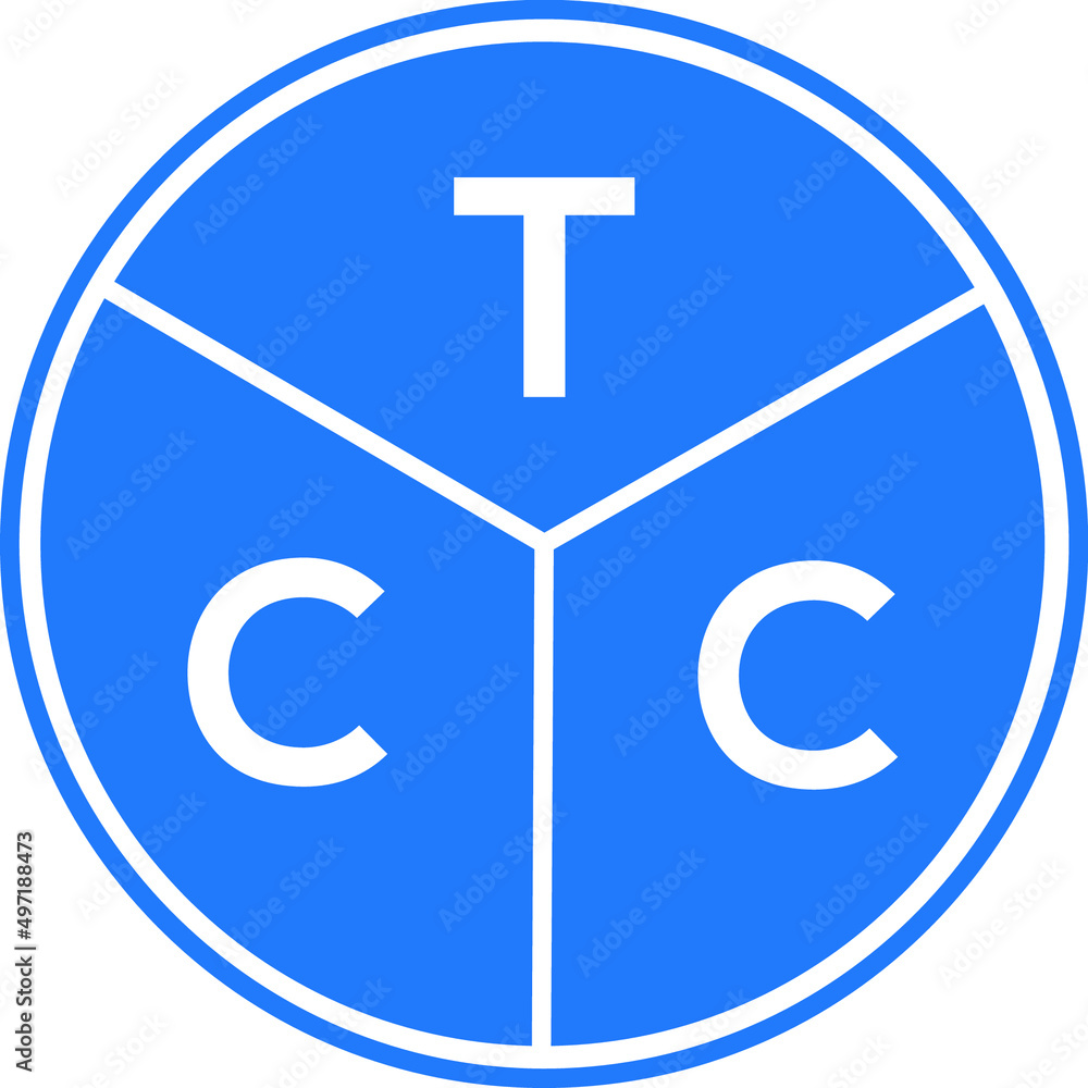 TCC letter logo design on black background. TCC creative initials ...