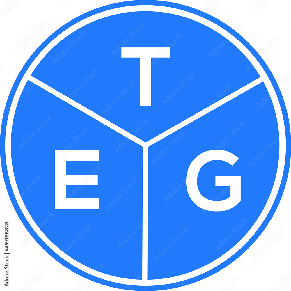 TEG letter logo design on black background. TEG creative initials ...