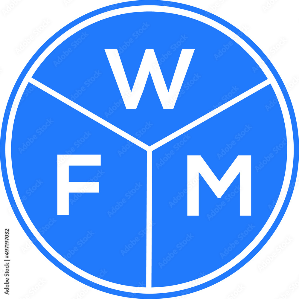 WFM letter logo design on white background. WFM creative circle letter ...