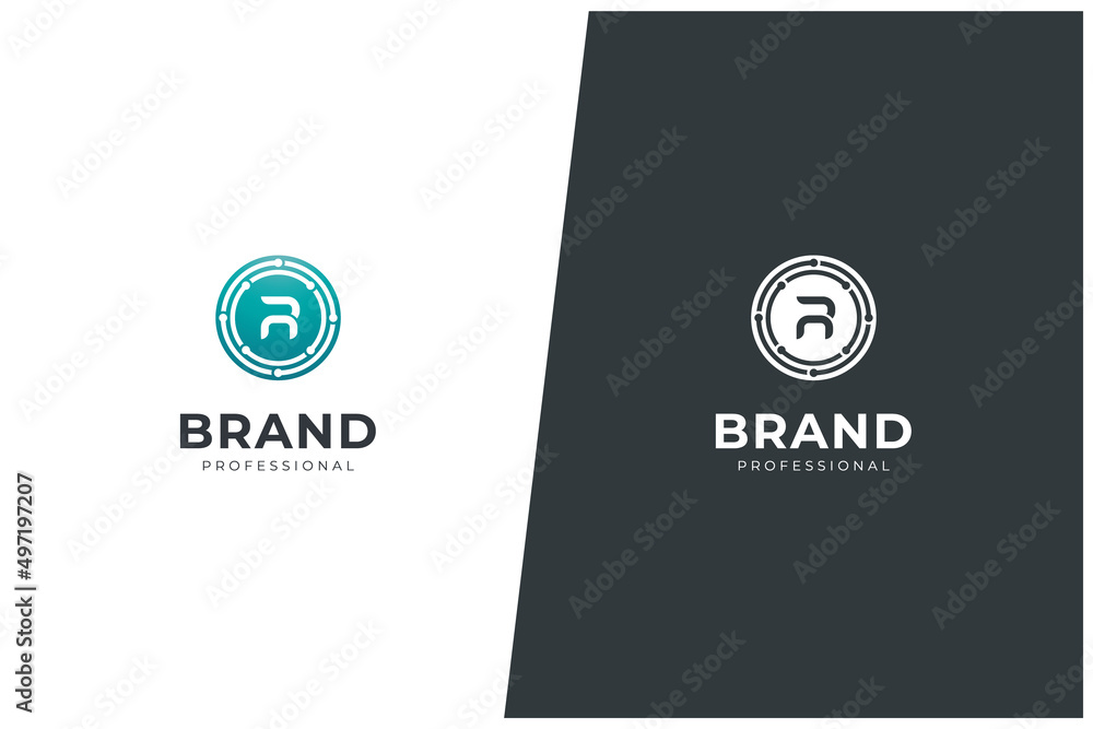 R Letter Vector Logo Concept Design Stock Vector | Adobe Stock
