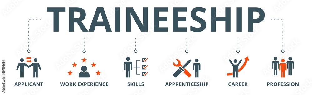 Traineeship banner web icon vector illustration concept for ...