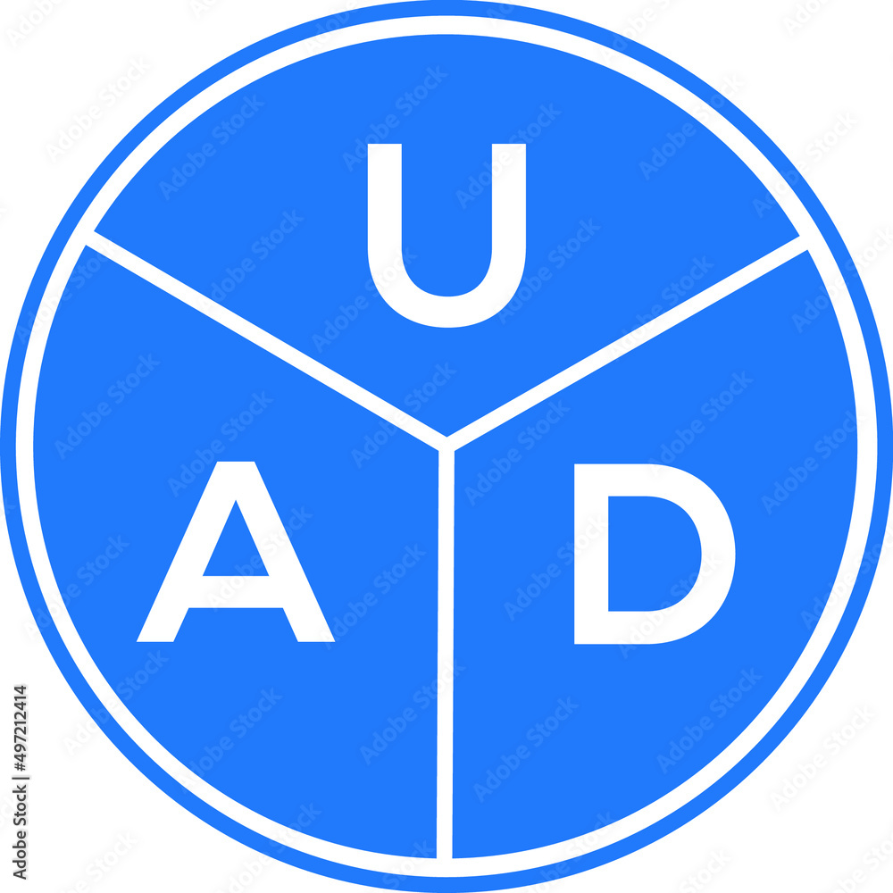 UAD letter logo design on black background. UAD creative initials ...