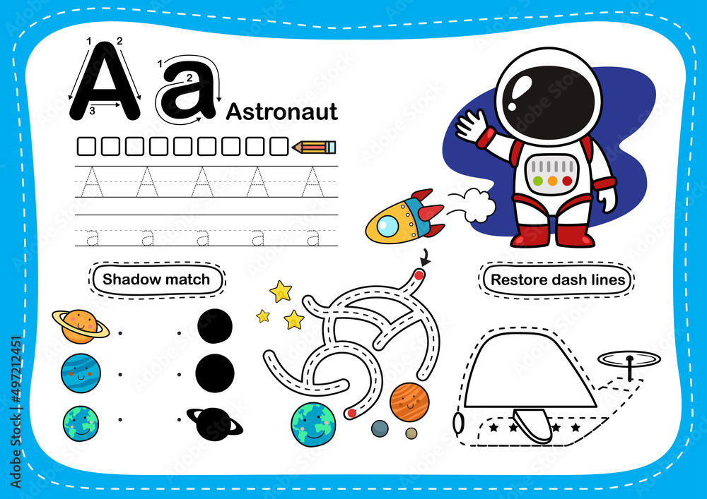 Letter A Astronaut