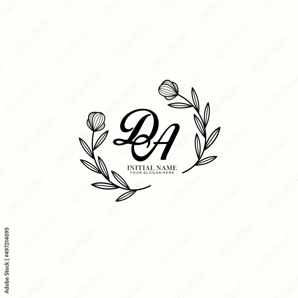 DA Initial letter handwriting and signature logo. Beauty vector initial ...