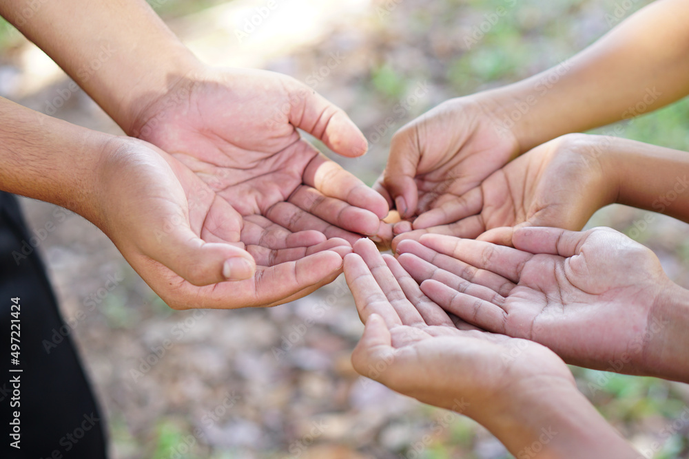 High five team work as a team together, air hands bless the power tag ...