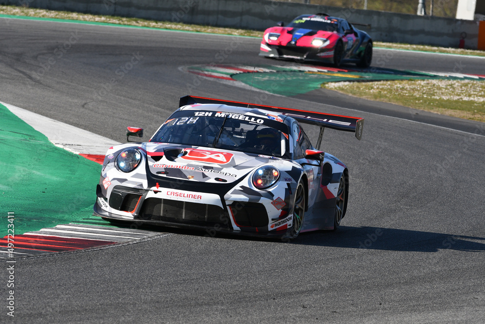 Scarperia, 24 March 2022: Porsche 911 GT3 R (991 II) of Team Earl ...