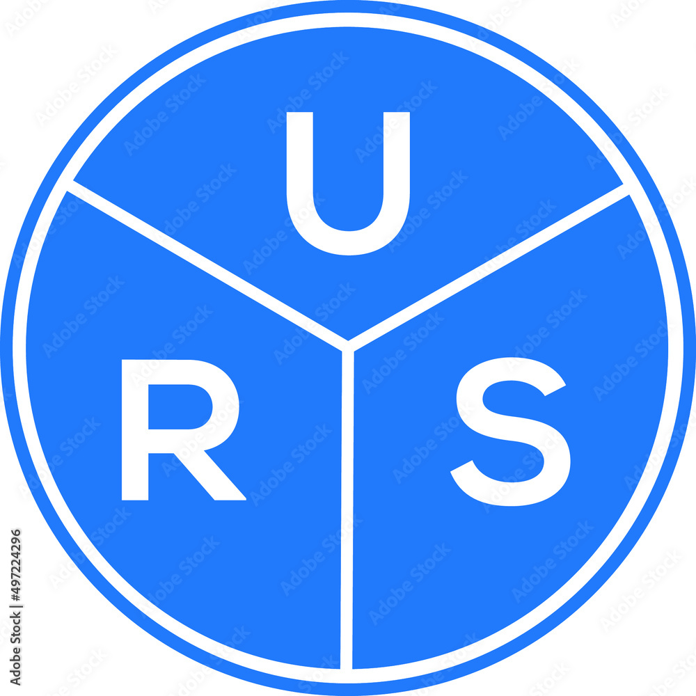 URS letter logo design on white background. URS creative circle letter ...