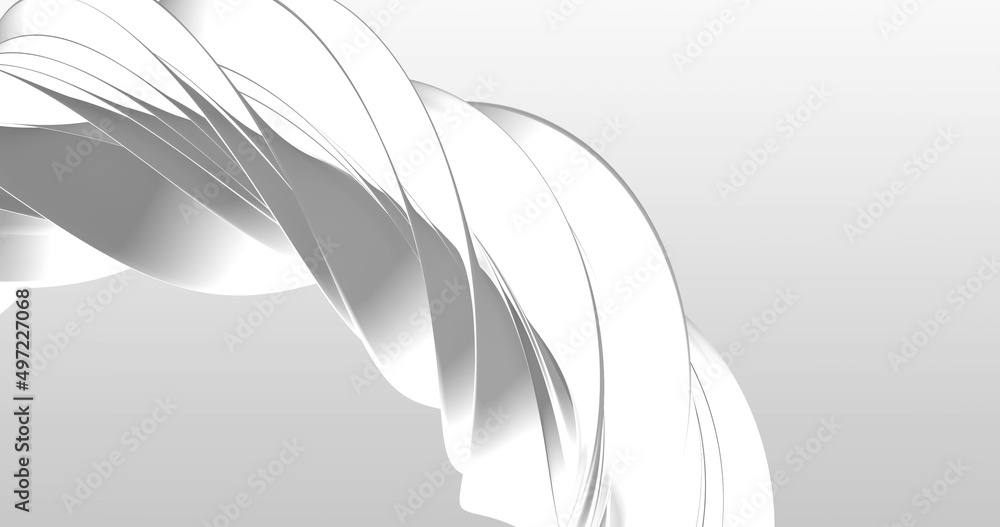 looped. Abstract white background with dynamic grey 3d lines. 3D ...