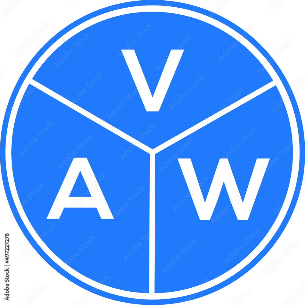 VAW letter logo design on white background. VAW creative circle letter ...