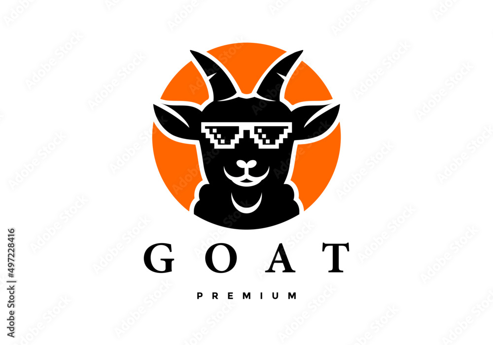 Ilustrasi ikon vektor logo kambing keren. Stock Vector | Adobe Stock