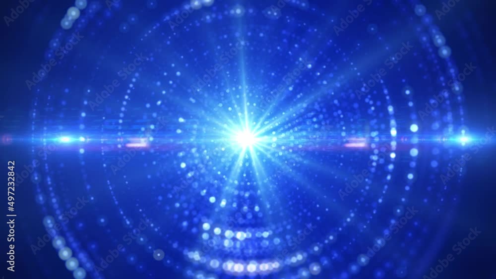 Vídeo do Stock: Blue circle particles rotation is a spectacular motion ...