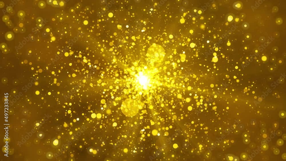 Glitter golden particles background is a spectacular motion, luxury ...