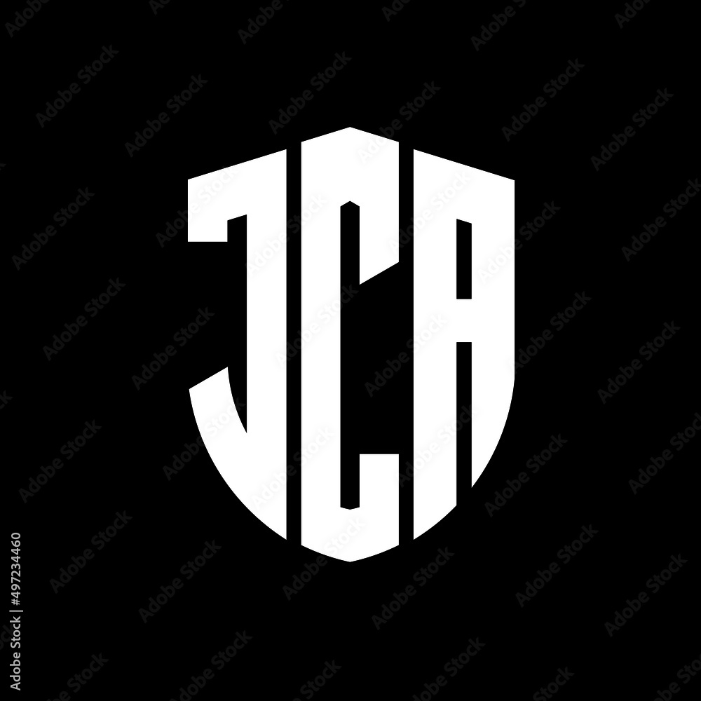 JCA letter logo design. JCA modern letter logo with black background ...