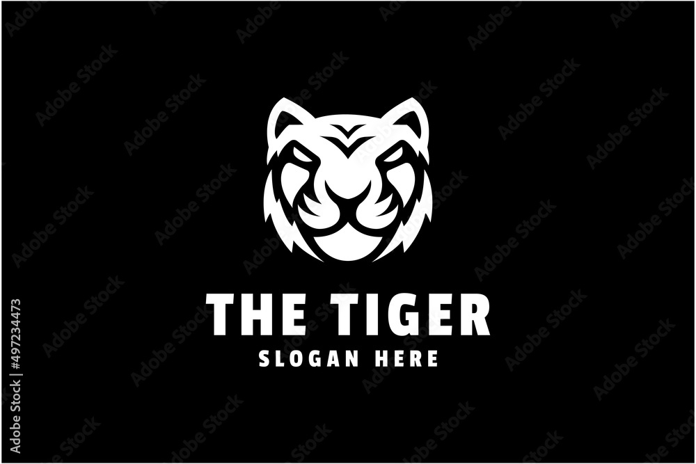 Tiger head logo design template. Pictorial animal symbol. business ...