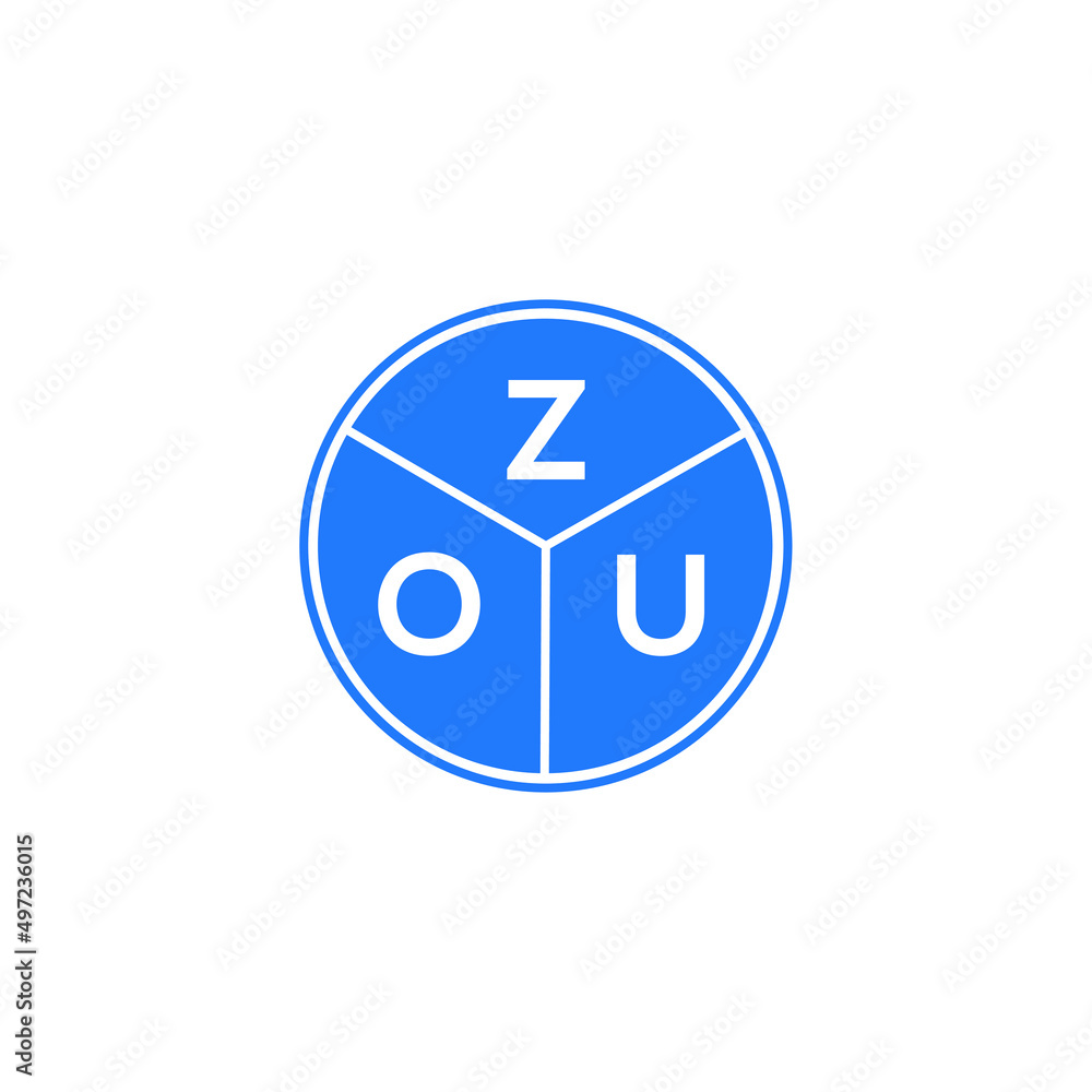ZOU letter logo design on white background. ZOU creative circle letter ...