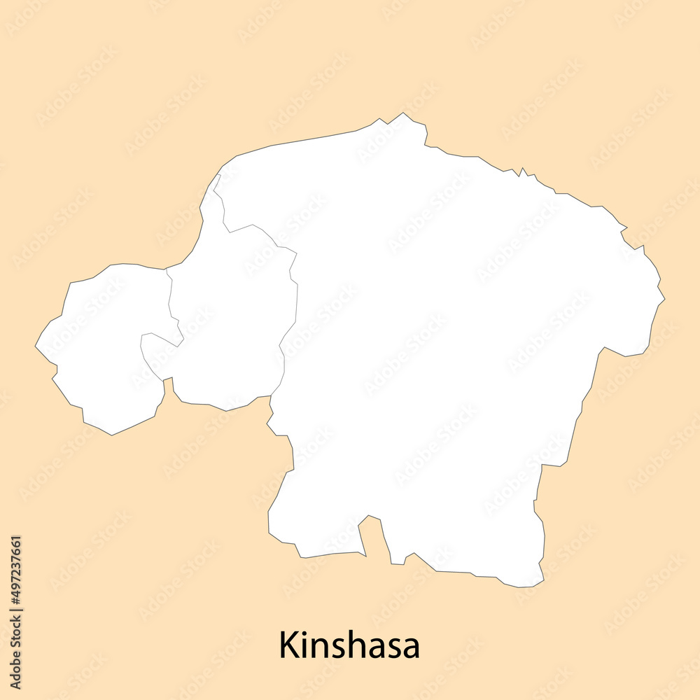 High Quality map of Kinshasa is a region of DR Congo Stock Vector ...