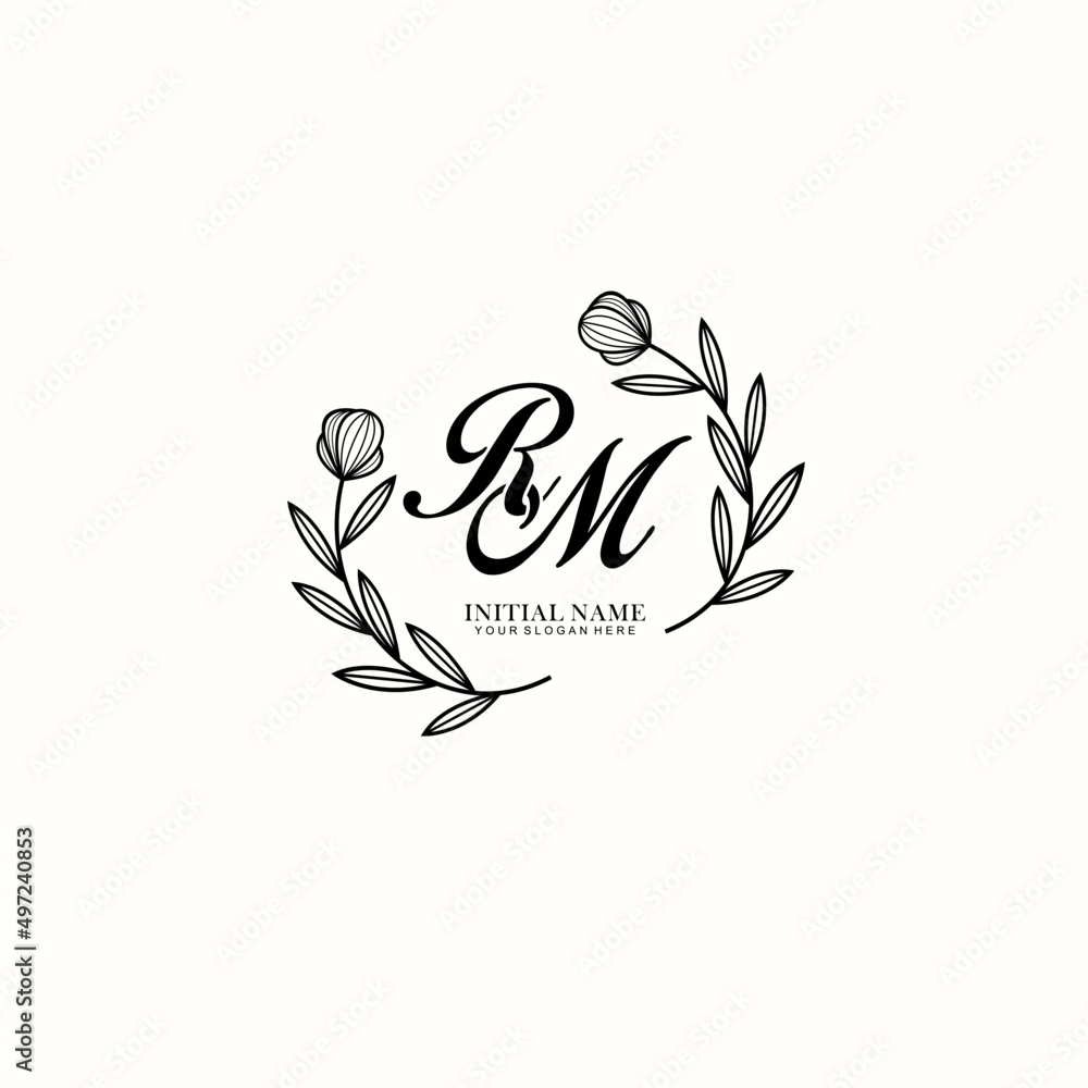 RM Initial letter handwriting and signature logo. Beauty vector initial ...