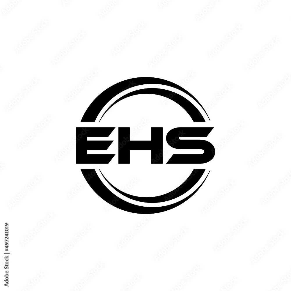 EHS letter logo design with white background in illustrator, vector ...