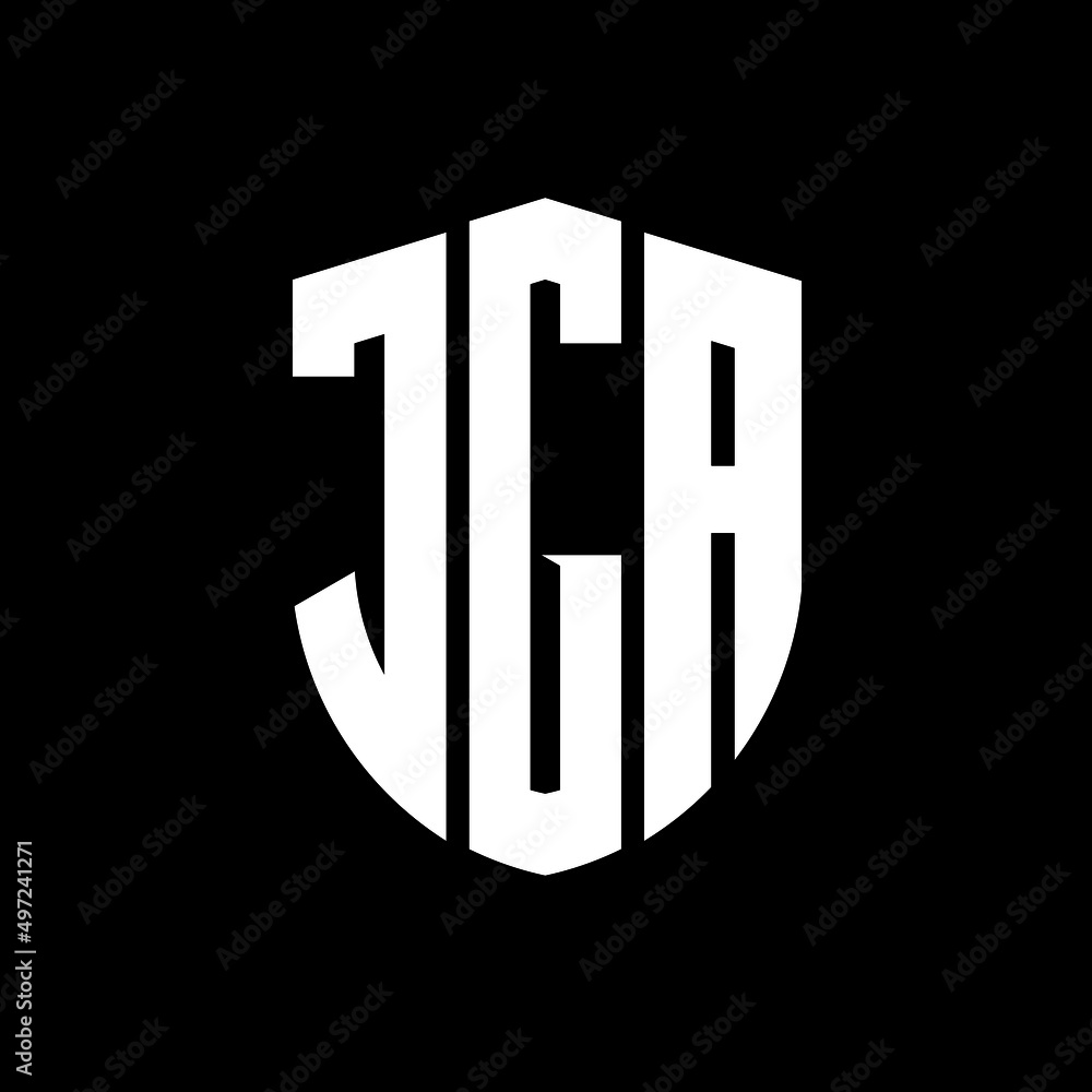 JGA letter logo design. JGA modern letter logo with black background ...