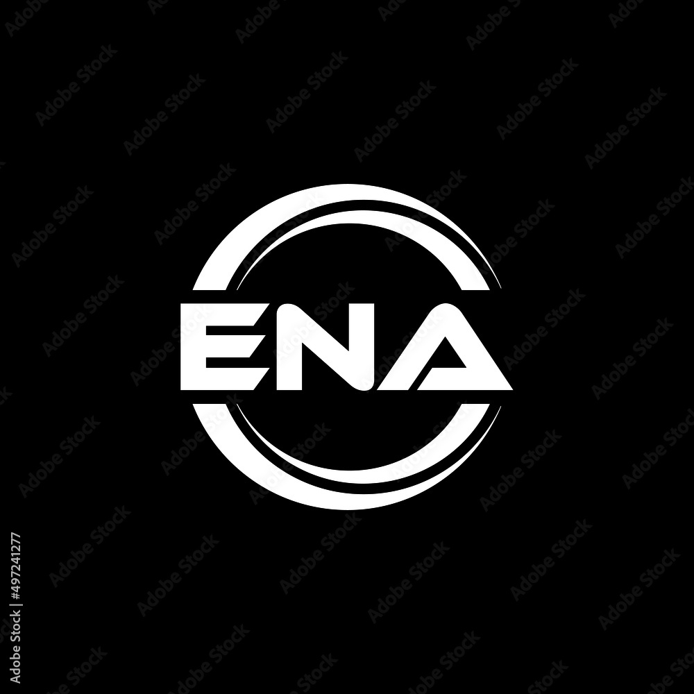 ENA letter logo design with black background in illustrator, vector ...