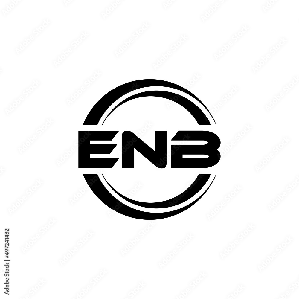 ENB letter logo design with white background in illustrator, vector ...