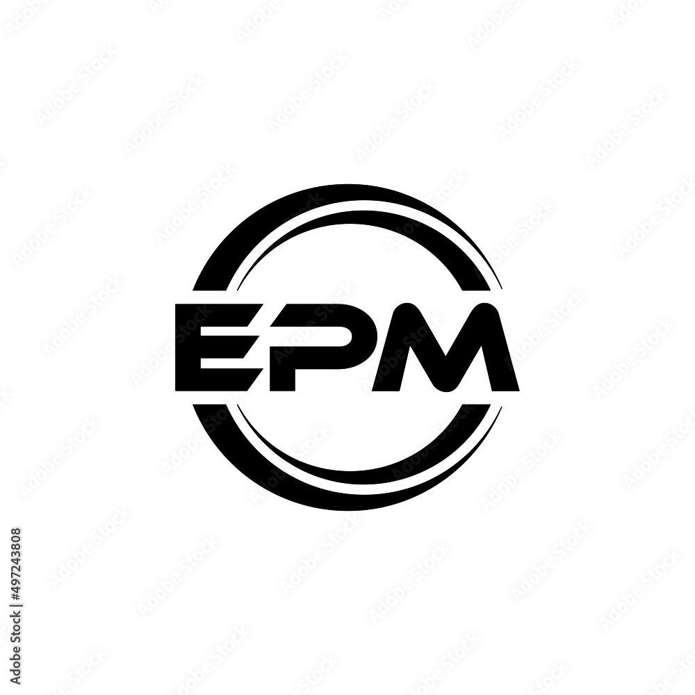 EPM letter logo design with white background in illustrator, vector ...