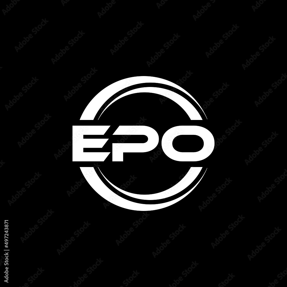 EPO letter logo design with black background in illustrator, vector ...