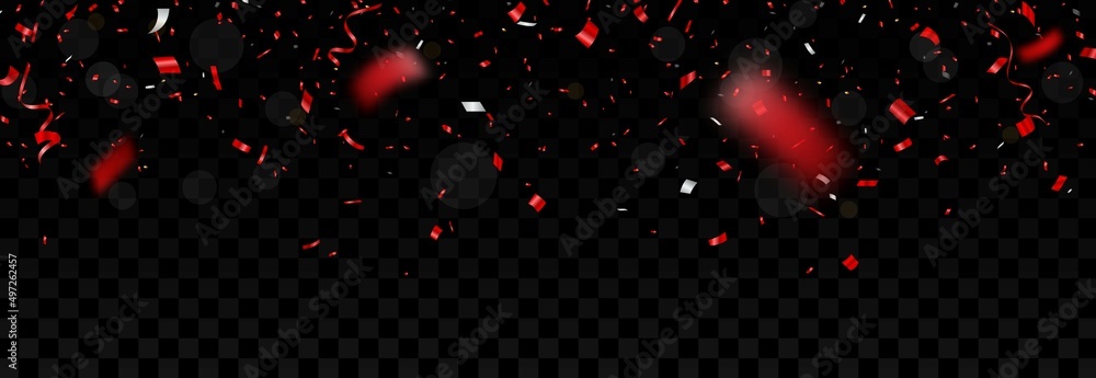 red confetti banner, isolated on transparent background Stock Vector ...