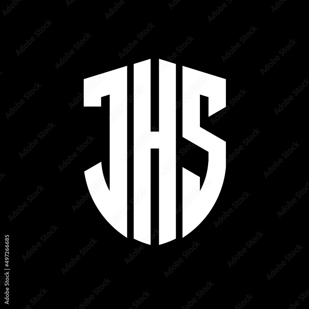 JHS letter logo design. JHS modern letter logo with black background ...
