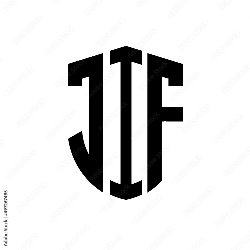 JIF letter logo design. JIF modern letter logo with black background ...
